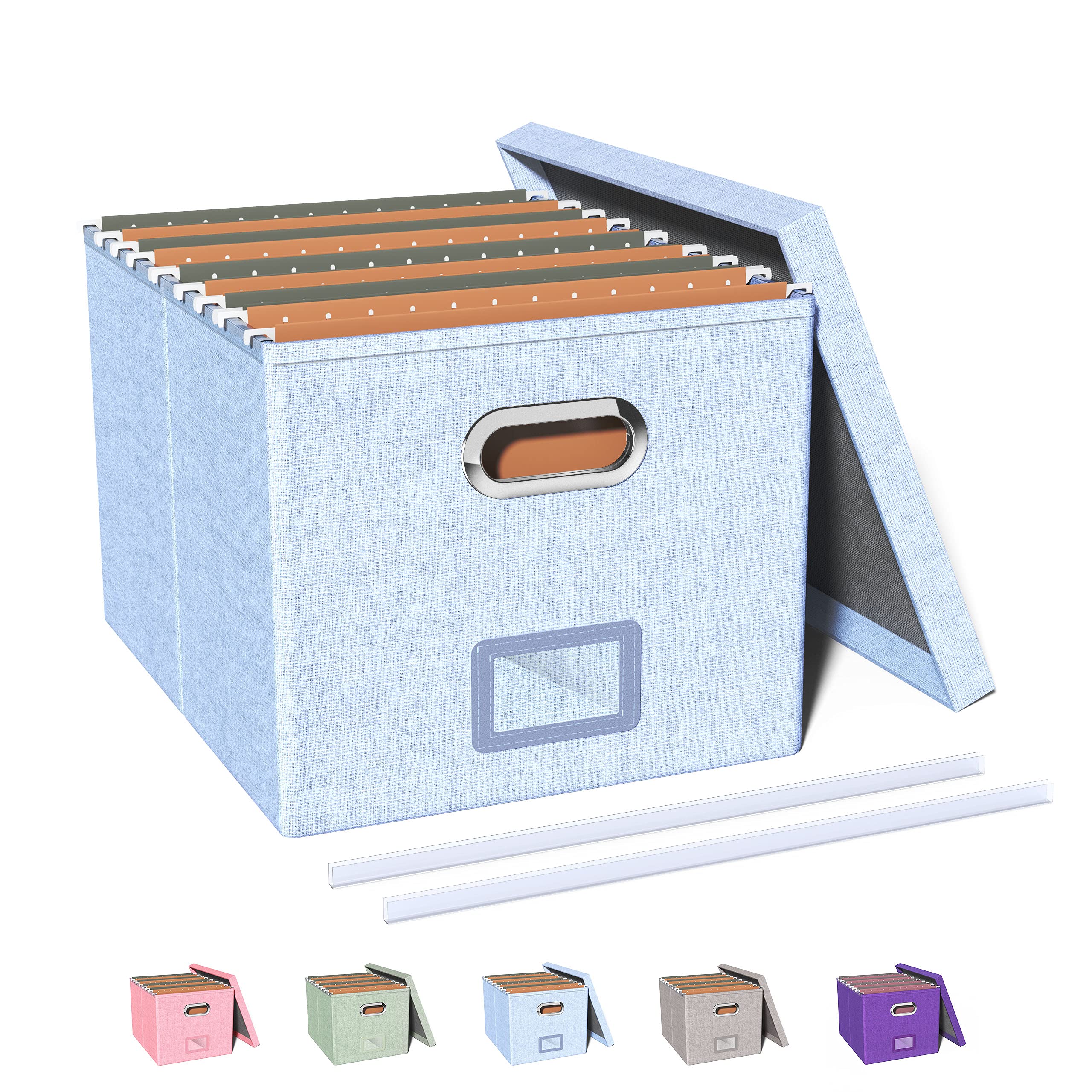 Oterri File Organizer Box,Filing Box with Lid,File Box for Letter/Legal ...