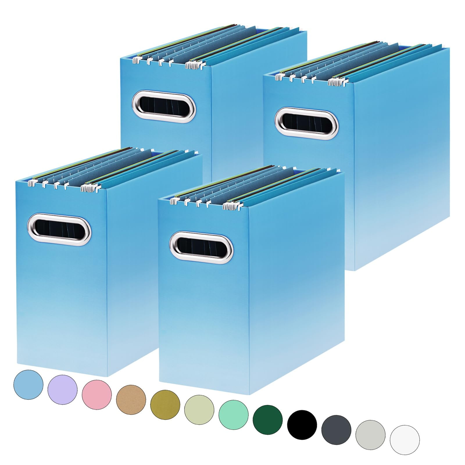 Oterri File Organizer, 4 Packs Small Storage Box, Cardboard File Folder ...