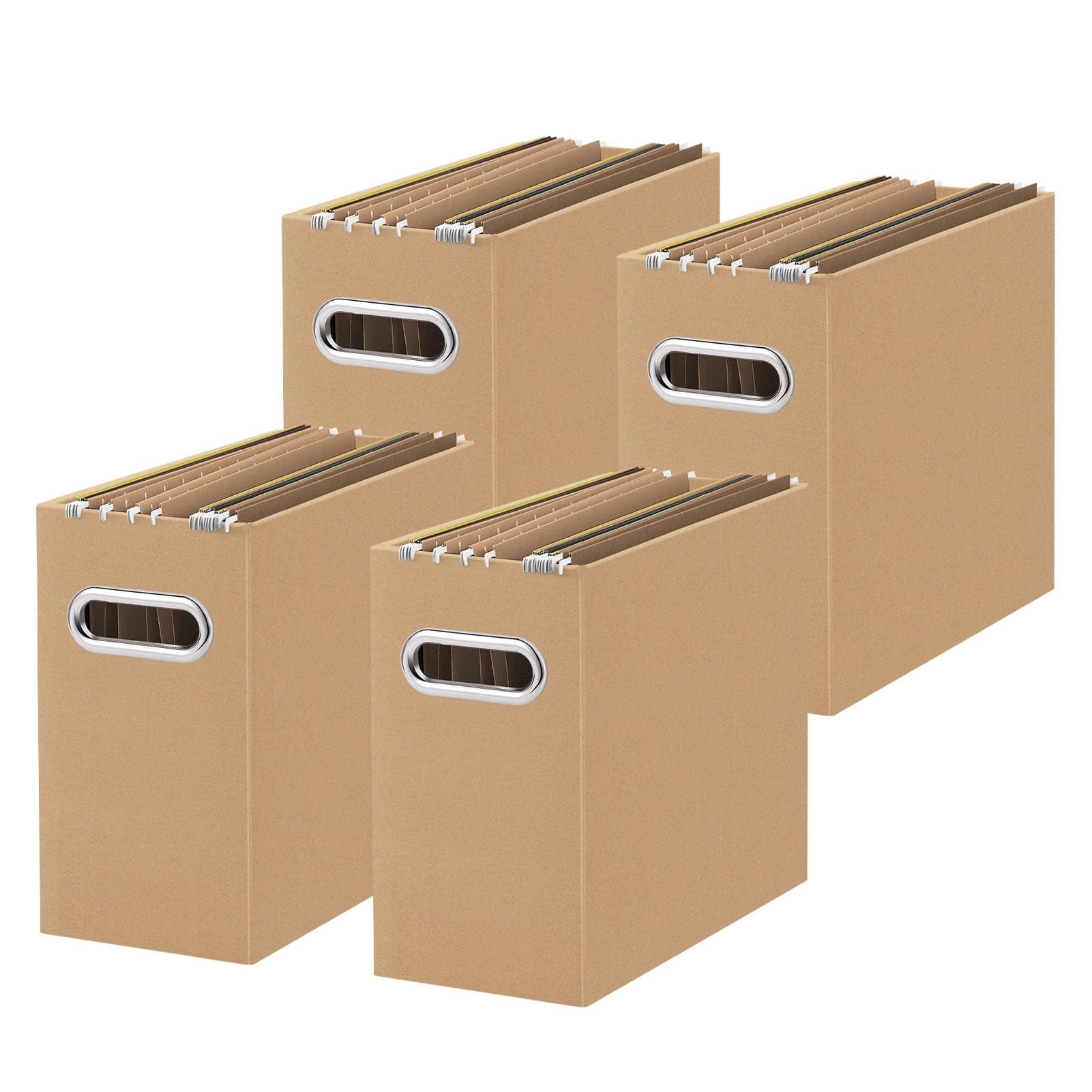 Oterri File Organizer, 4 Packs Small Storage Box, Cardboard File Folder ...