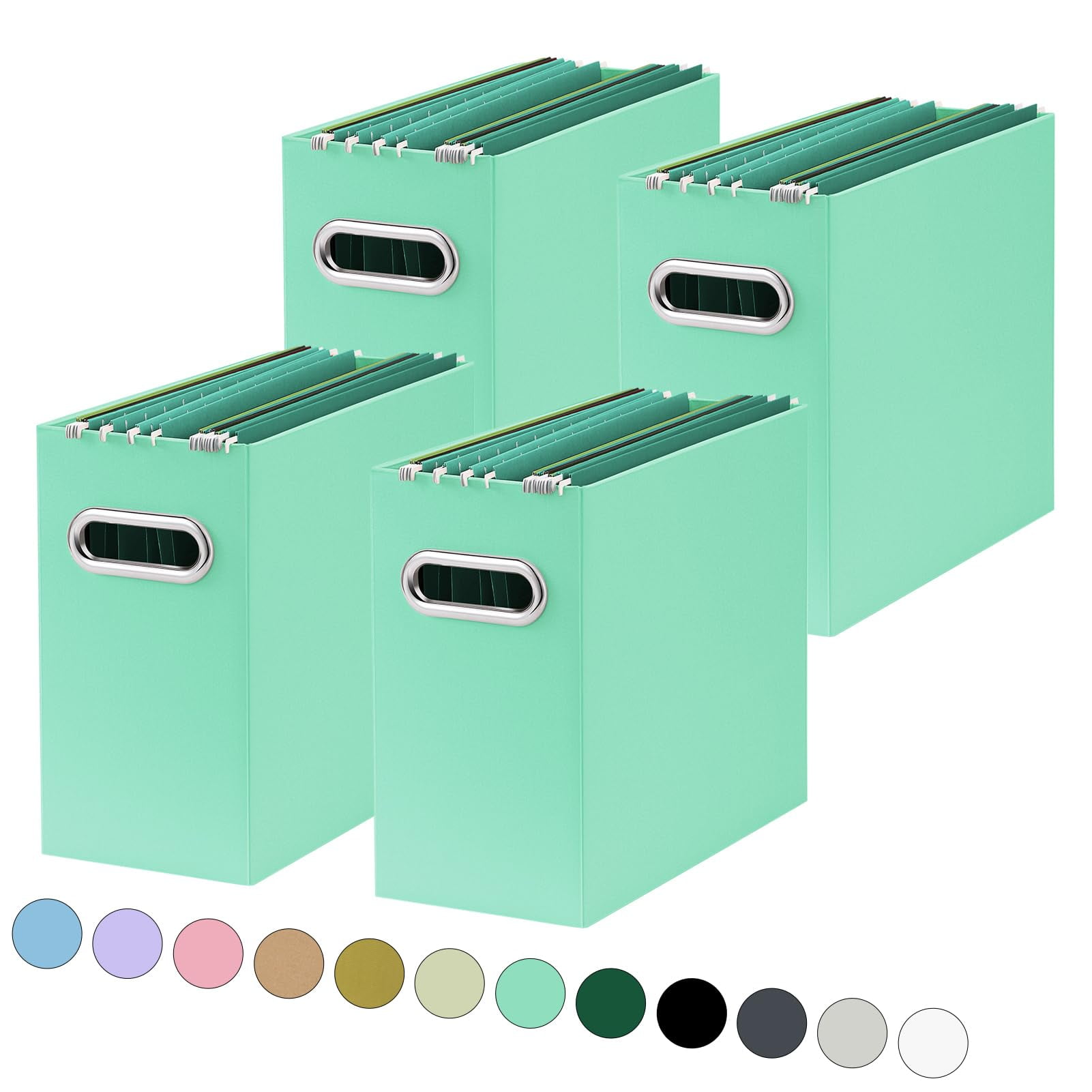 Oterri File Organizer, 4 Packs Small Storage Box, Cardboard File Folder ...
