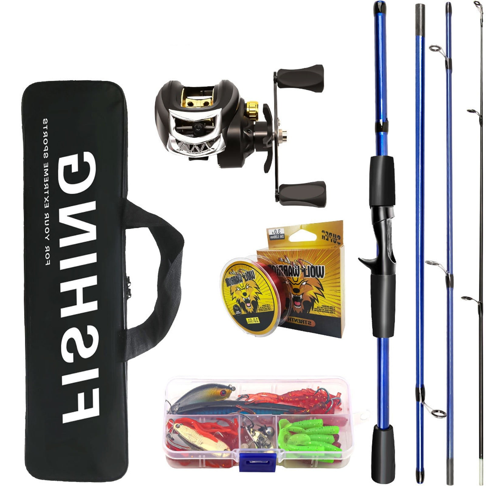 Other, 1.8m Four Fiber Rod Straight/ Handle Plug In Type Long Casting ...