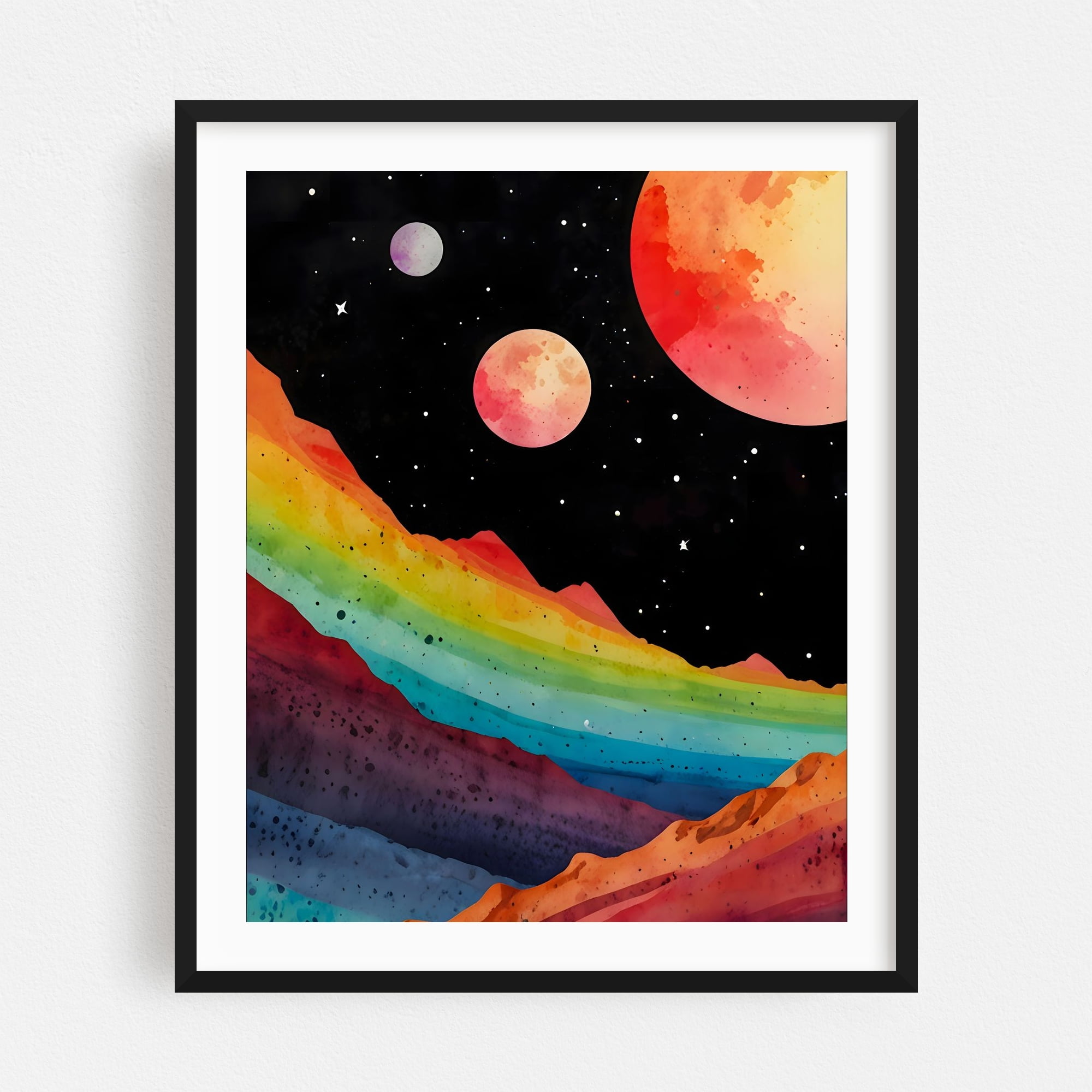Otherworldly Spectrum - Painting Space Surrealism Watercolor Cosmic ...