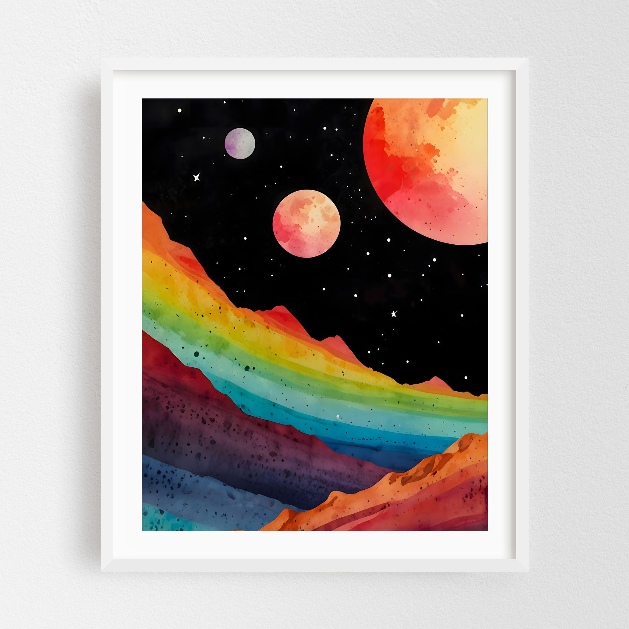 Otherworldly Spectrum - Painting Space Surrealism Watercolor Cosmic ...