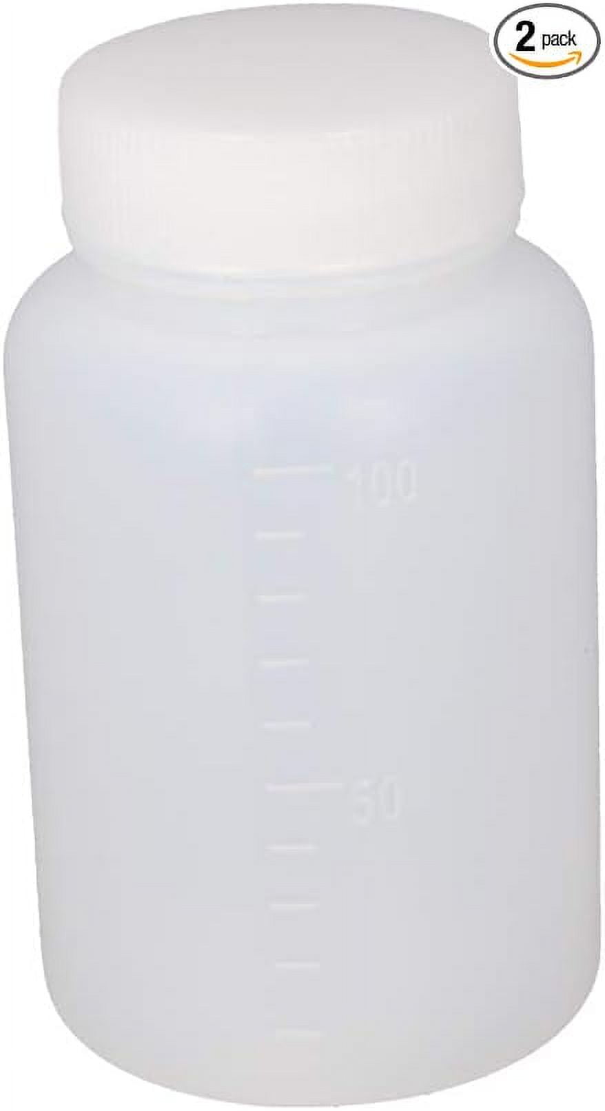 Othmro 2Pcs 100ml Empty Plastic Bottles, Lab Cylindrical Chemical ...