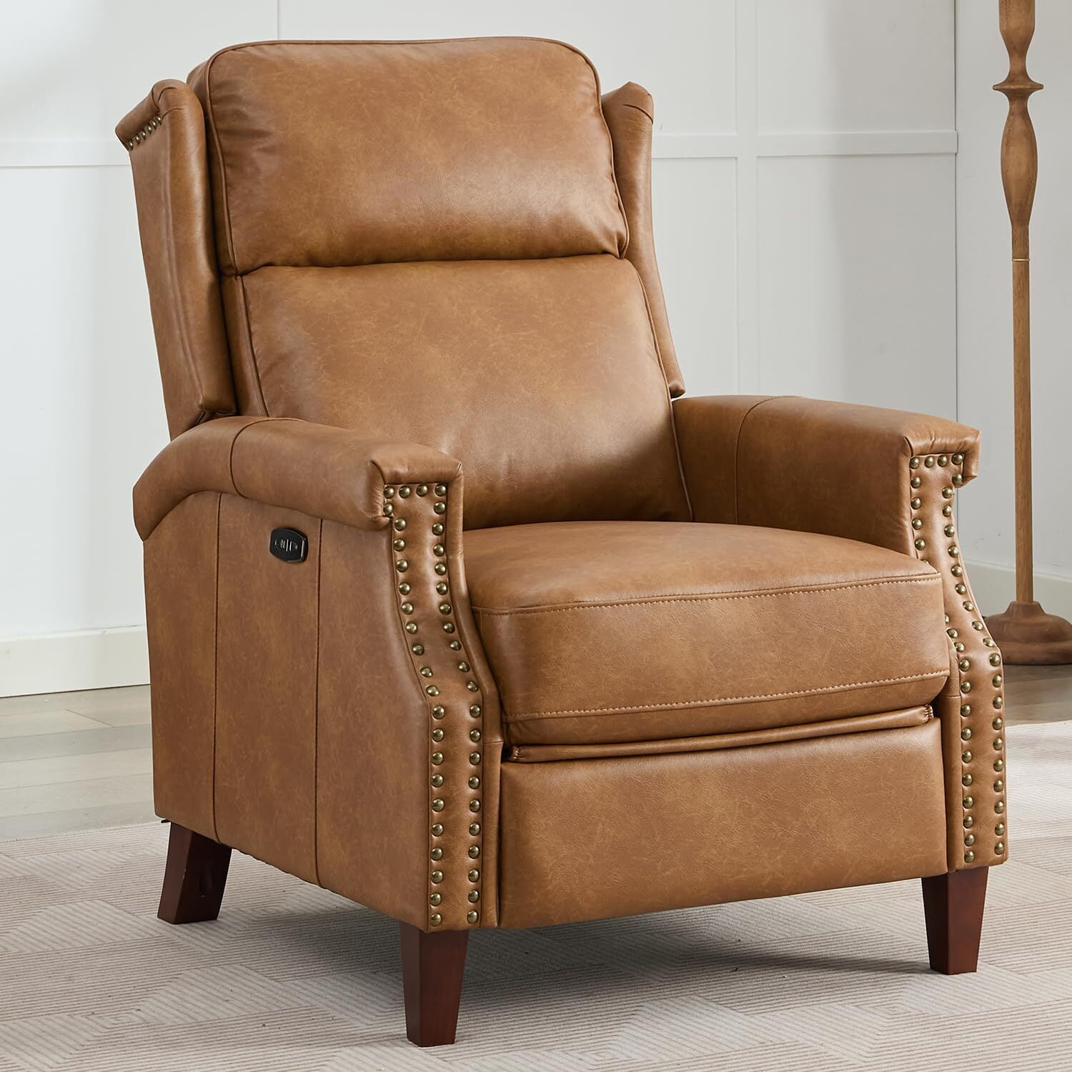 Othniel High Leg Power Recliner Chair Faux Leather with USB & Type-C ...