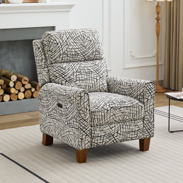 Othniel Power Recliner Chair High Leg Chenille Reclining Armchair with ...