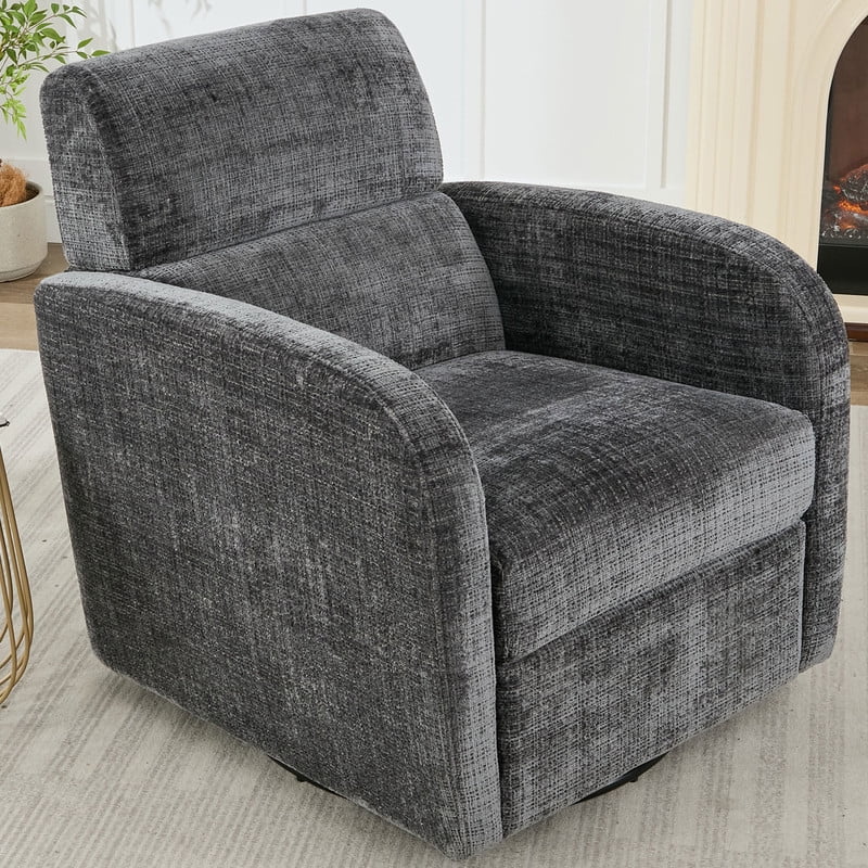 Othniel Swivel Glider Accent Chair Rocker Barrel Armchair with 360 ...