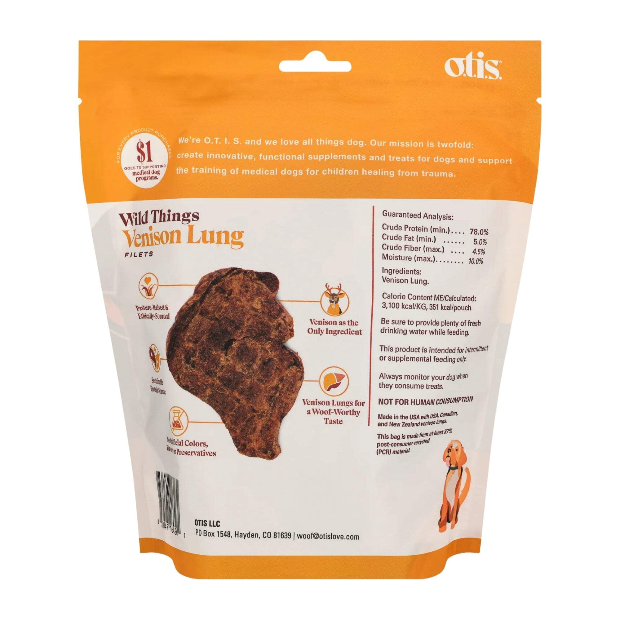 Otis Dog Wild Things Grain Free Venison Lung Filets 4oz. - Walmart.com