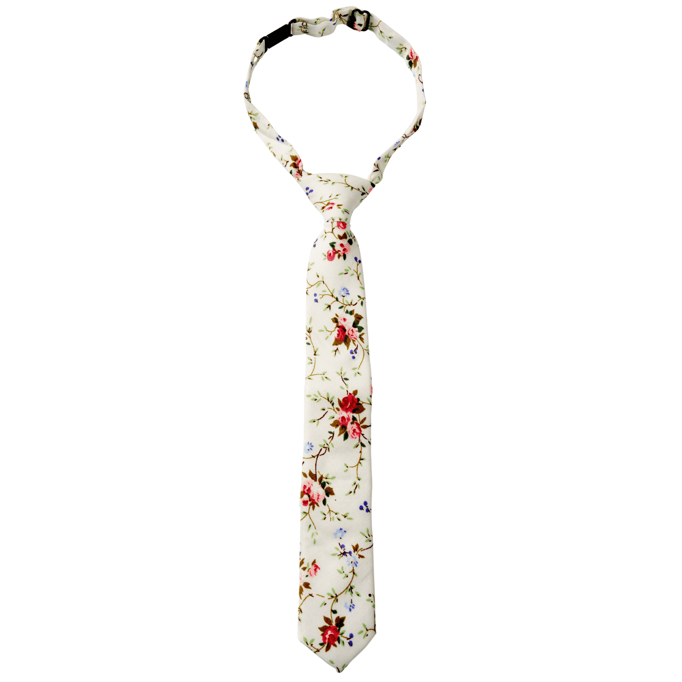 Otis & Oliver Floral Boys Tie, White Child Necktie (Avalon, 5-8 year ...