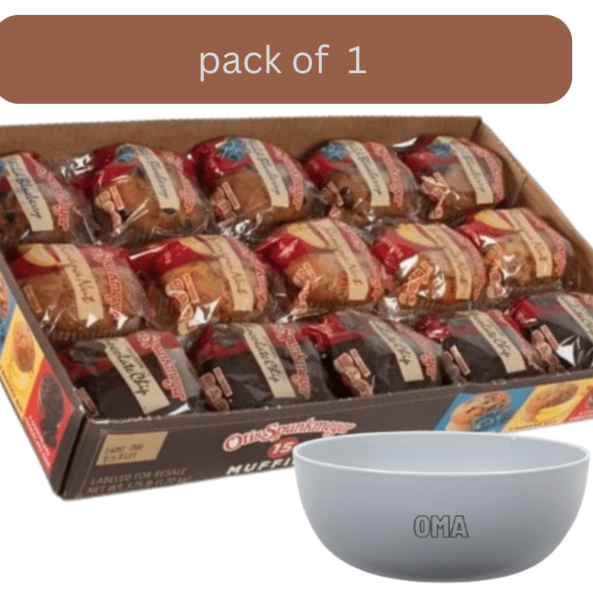Otis Spunkmeyer Variety Pack Muffins, 4 oz., 15 pk with bowl by OMA ...