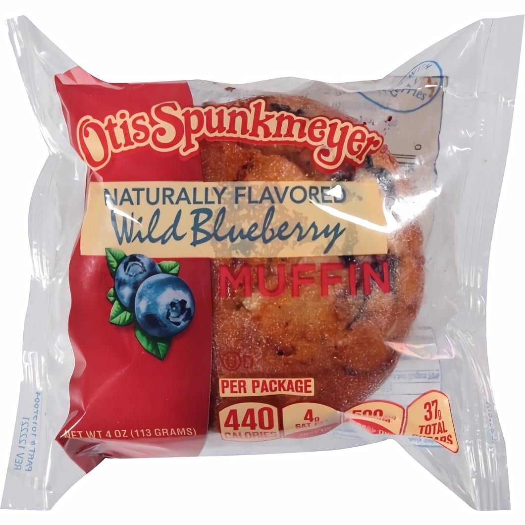 Otis Spunkmeyer Wild Blueberry Muffins, 4 Ounce, 24 Count, Individually ...