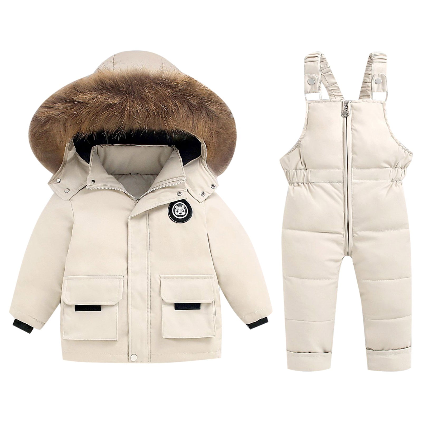 Otqutp 2024 Fashion Toddler Winter Kid Girls and Boys Solid Color Snowsuit Snow Pants and ...