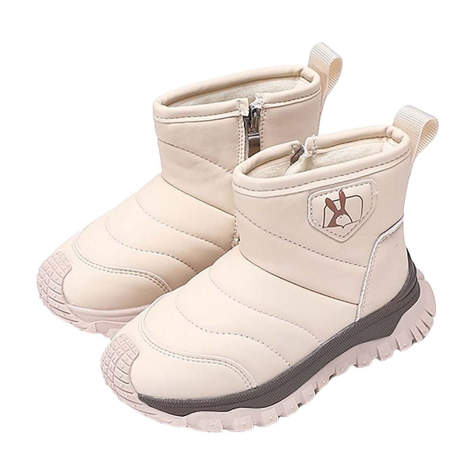 Otqutp 3-11 Years Girls Boys Snow Boots with Side Zipper Outdoor Warm ...