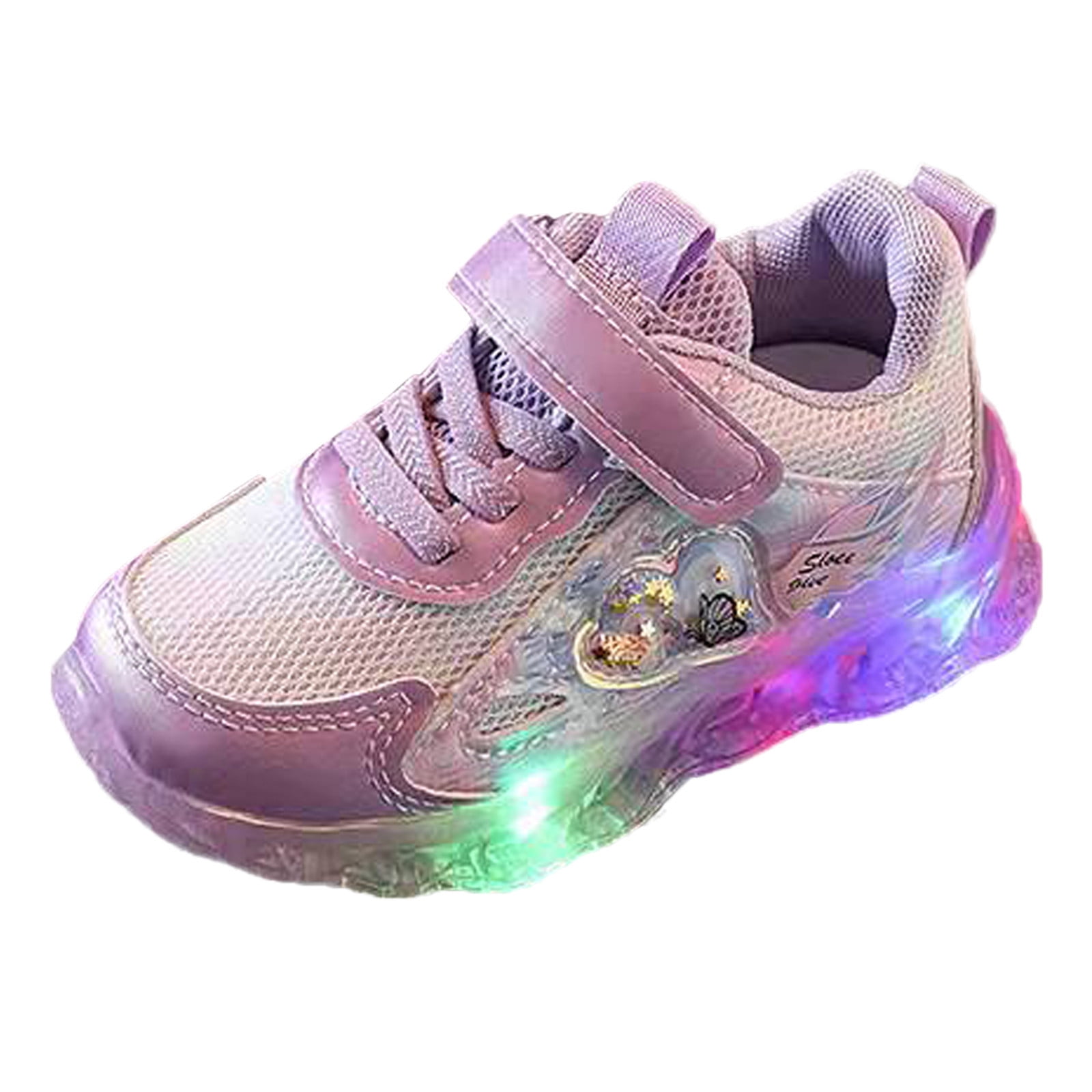 Otqutp Baby Single Shoes Light Up Shoes for Toddler Girls Led Walking ...
