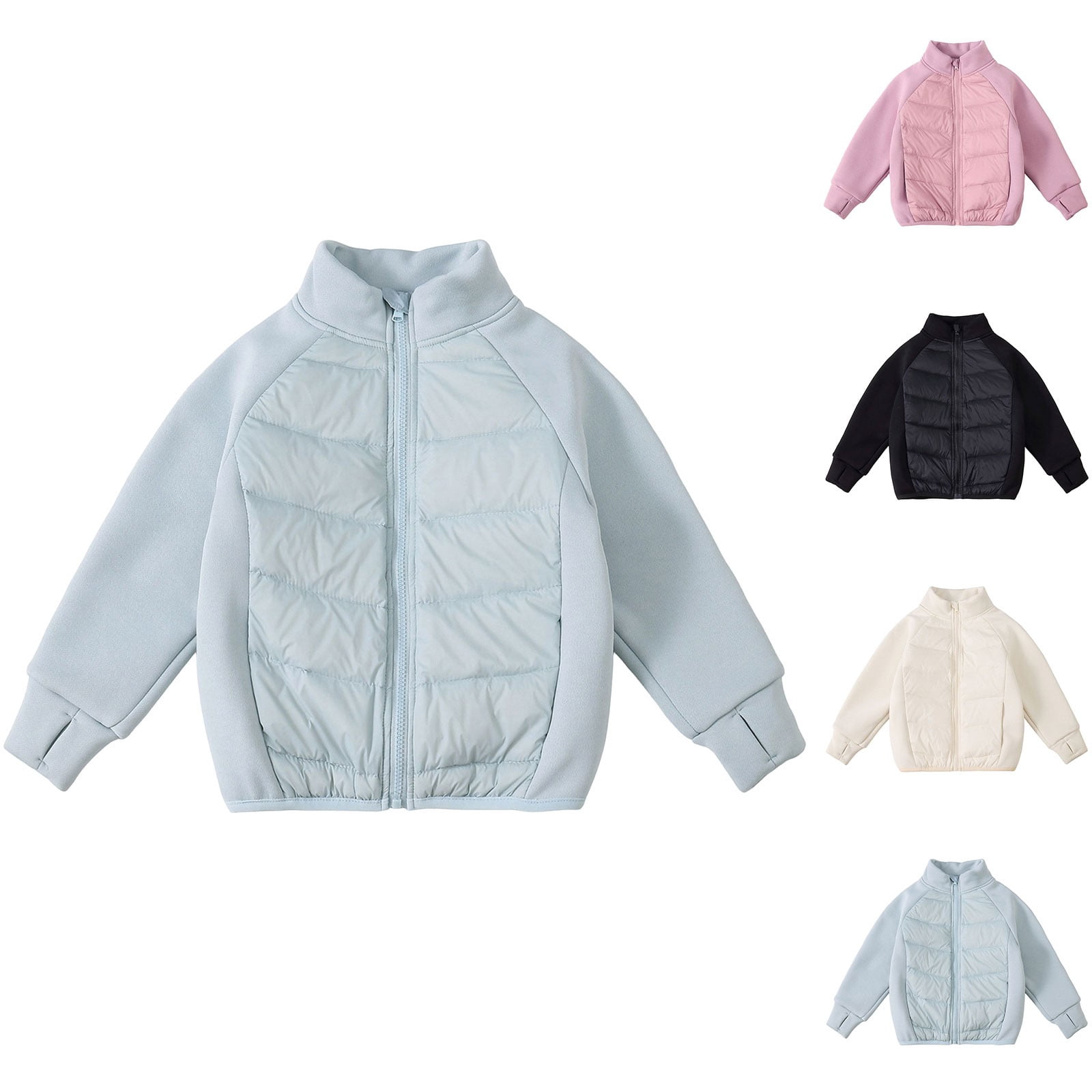 Otqutp Boys Girls Quilted Puffer Jackets Full Zipper Mock Neck Winter ...