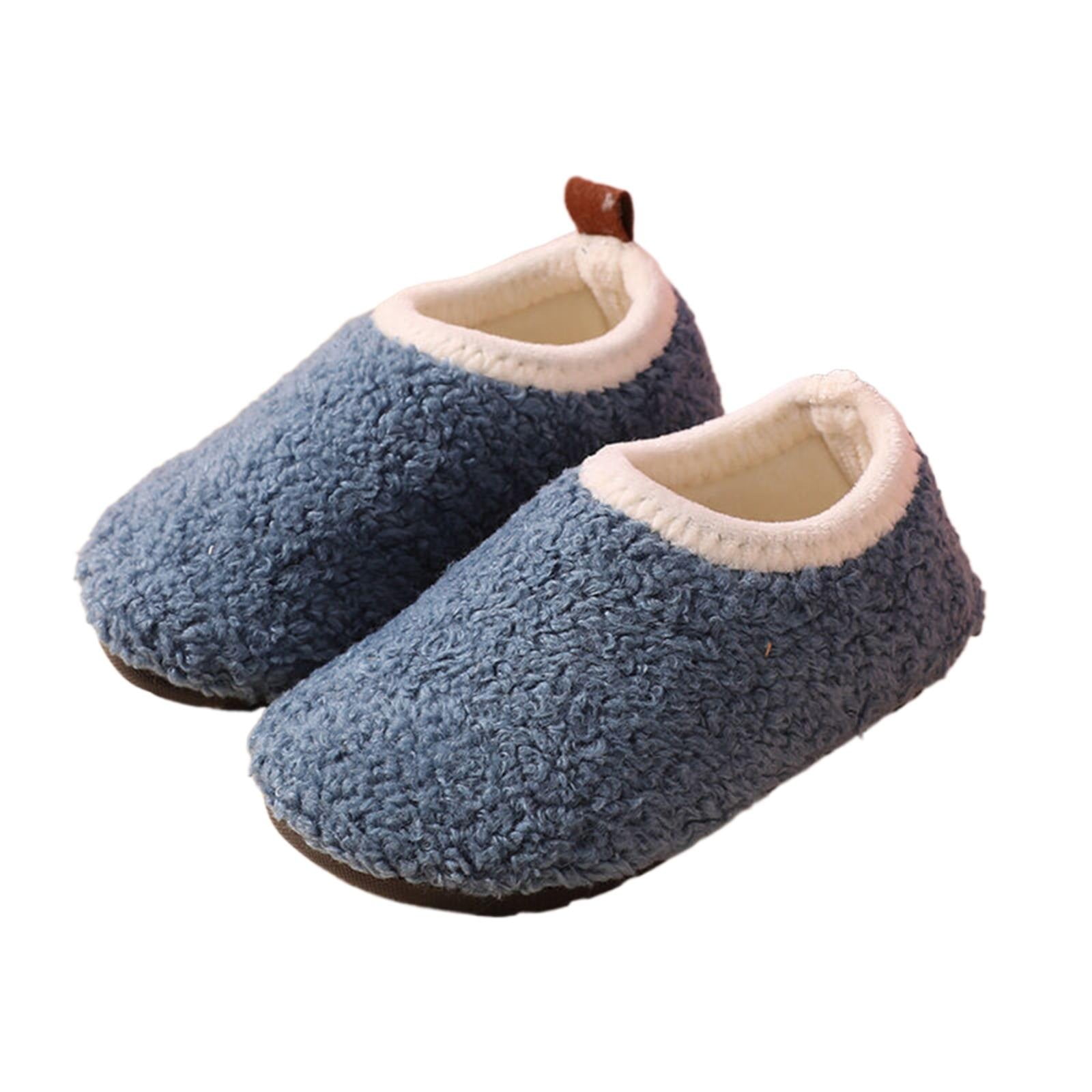 Otqutp Boys Girls Warm Plush House Slippers Winter Cozy Cotton Home ...