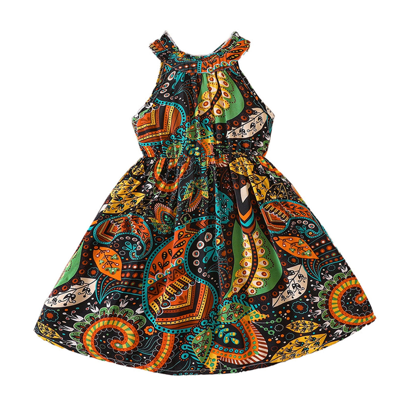 Otqutp Cute Sundress for Toddler Girls 1 to 5 Years Sleeveless Ethnic ...