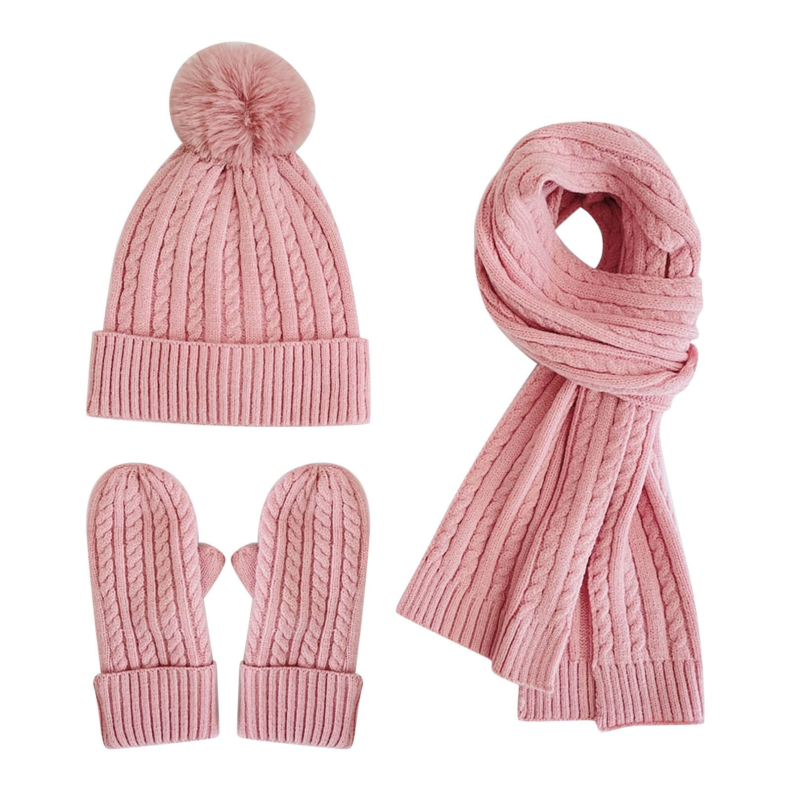 Otqutp Female Warm Mittens for Sport Winter Women's Knitted Hat Scarf ...