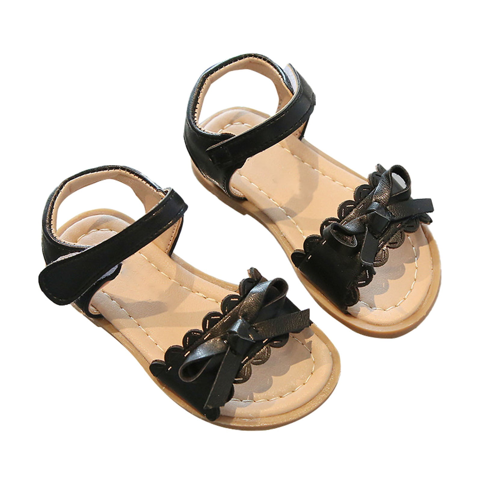 Otqutp Flat Shoes for Kids Girls Sandal Summer Solid Color Rubber Sole ...