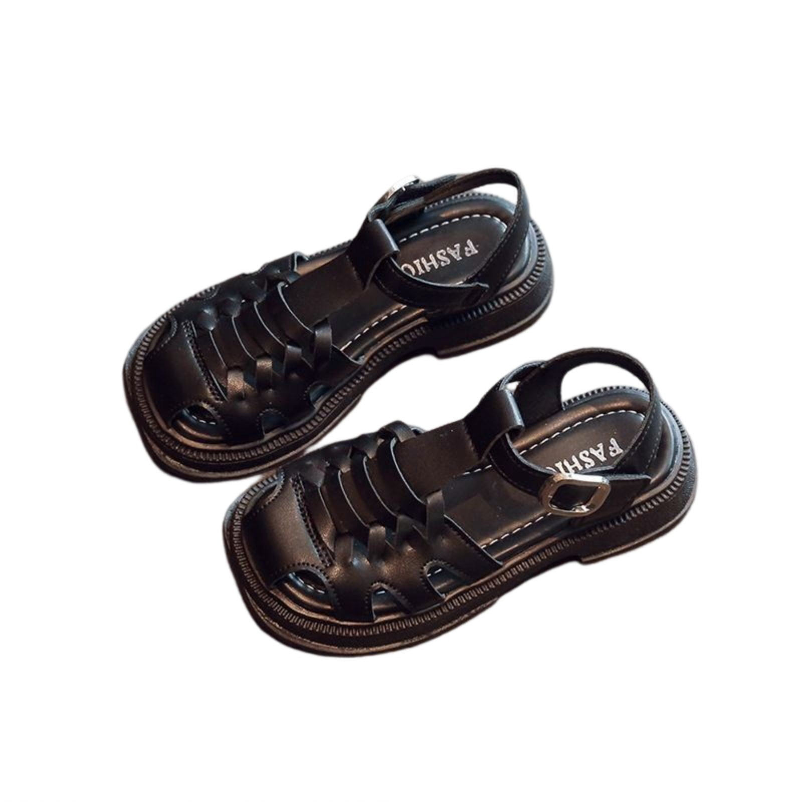 Otqutp Girls Kids Closed Toe Wide Sandals Rubber Sole Summer Casual ...