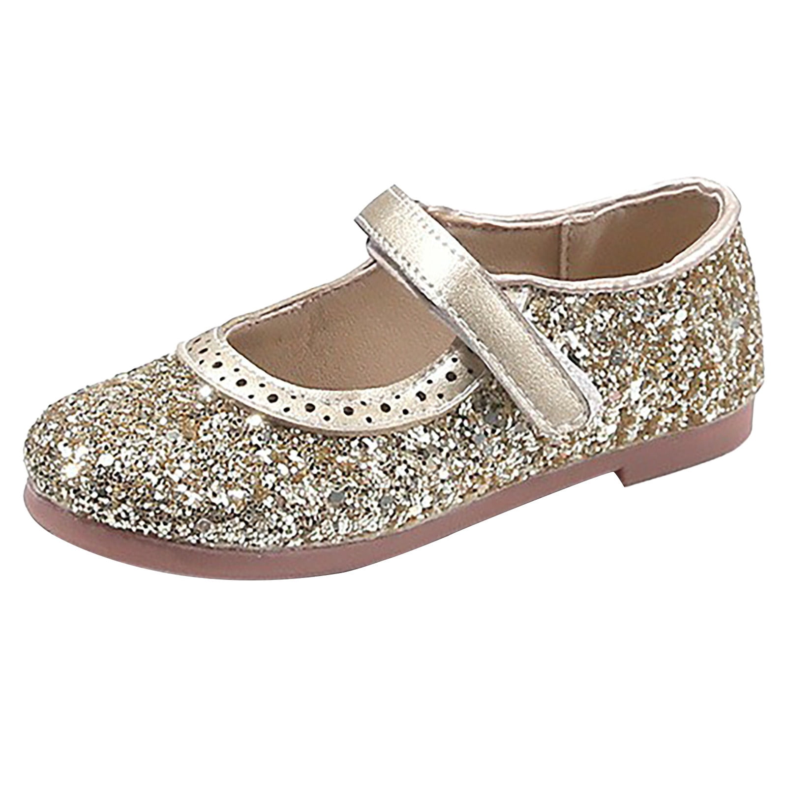 Otqutp Girls Princess Glitter Shoes Mary Janes for Big Girls Closed Toe ...