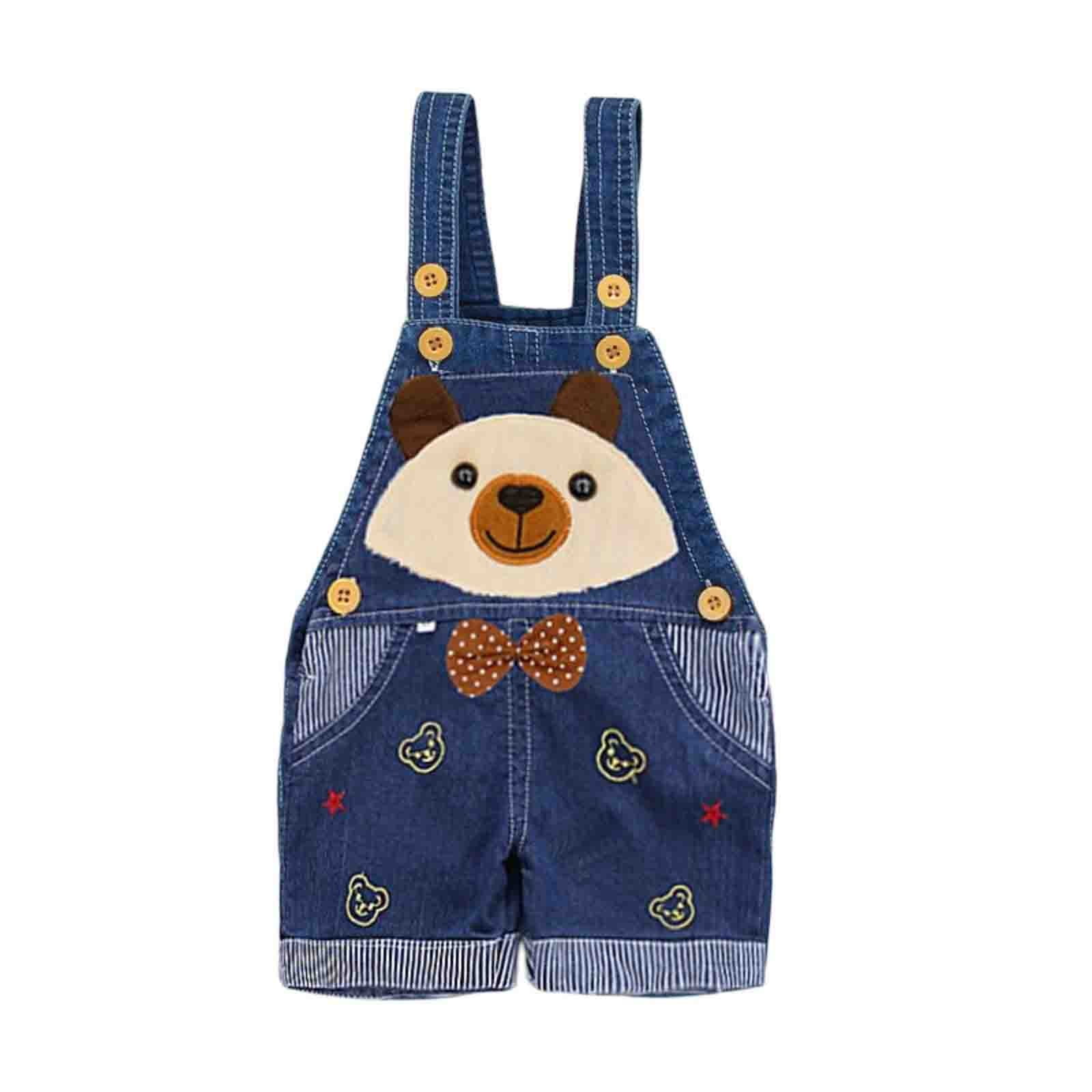 Otqutp Kids Beach Clothes Set Toddler Baby Girls Boy's Denim Suspender ...