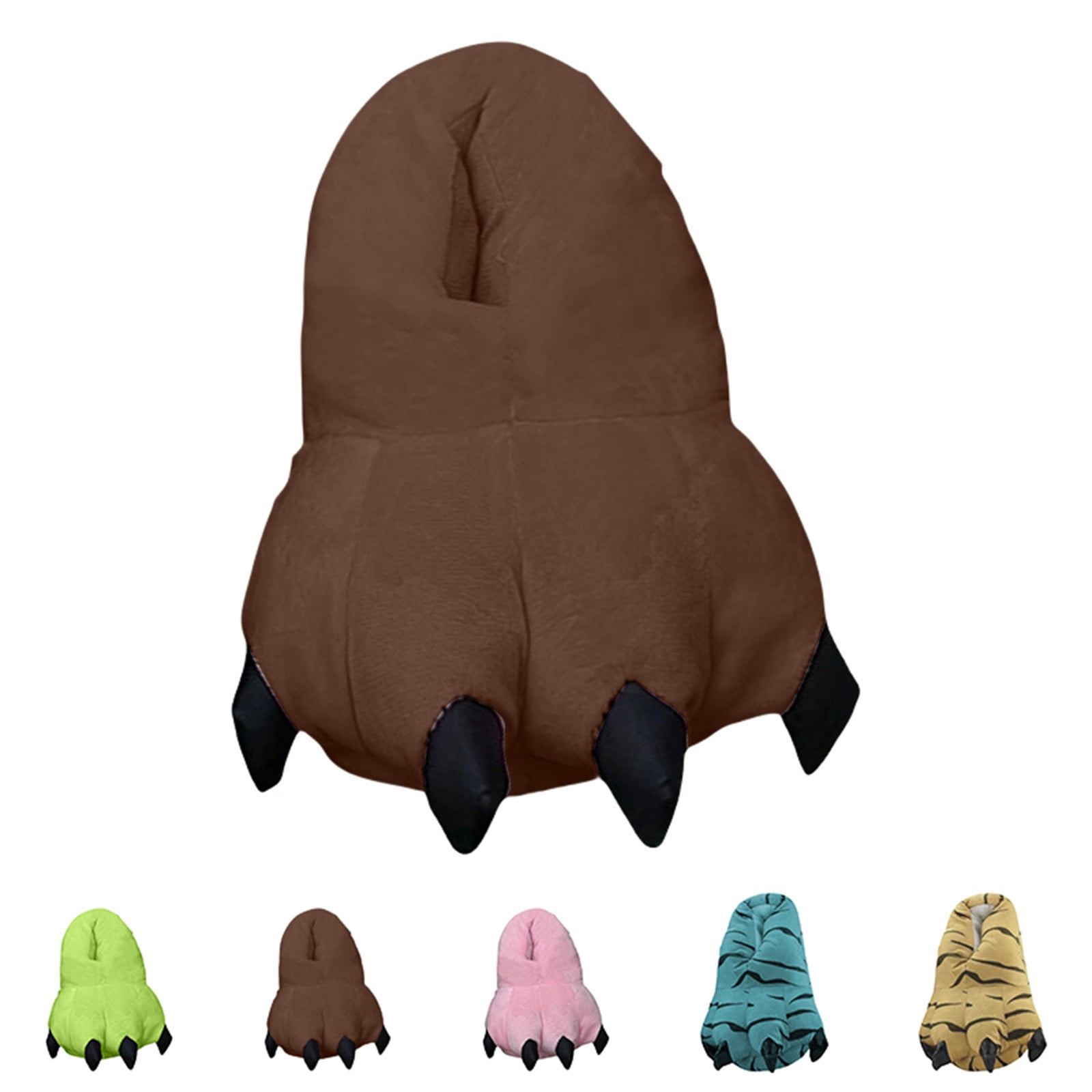 Otqutp Kids Boys Girls Animal Paw Shoes Funny Fuzzy Dinosaur Plush ...