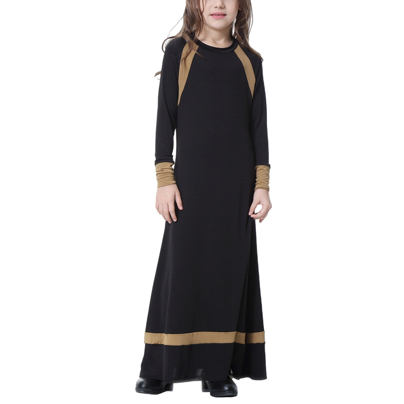 Otqutp Kids Girls Muslim 𝗜slamic Dress Long Sleeves Soft Full Length ...