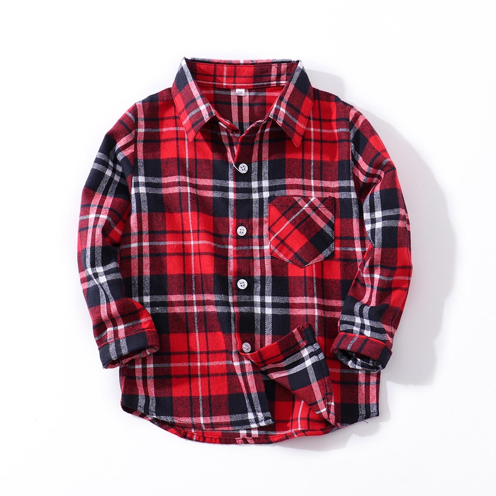 Otqutp Kids Long Tops 1-10 Years Little Boys Girls Baby Flannel Shirt ...