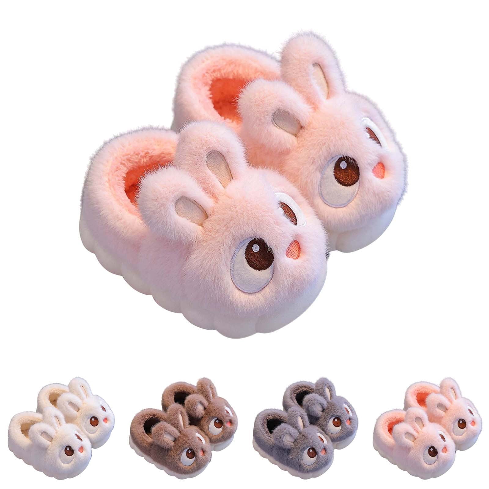 Otqutp Rabbit Slippers for Kids Boys Girls Plush Bunny House Shoes Cute ...