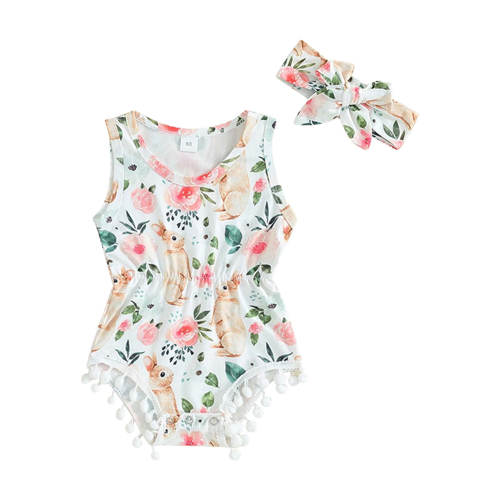 Otqutp Sport Playsuit for Toddler Girls Summer Sleeveless Cartoon ...