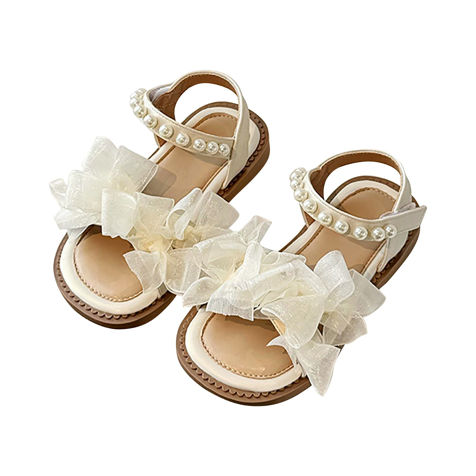 Otqutp Summer Shoes for Girls Size 2 Girls Summer Mesh Pearl Beaded ...