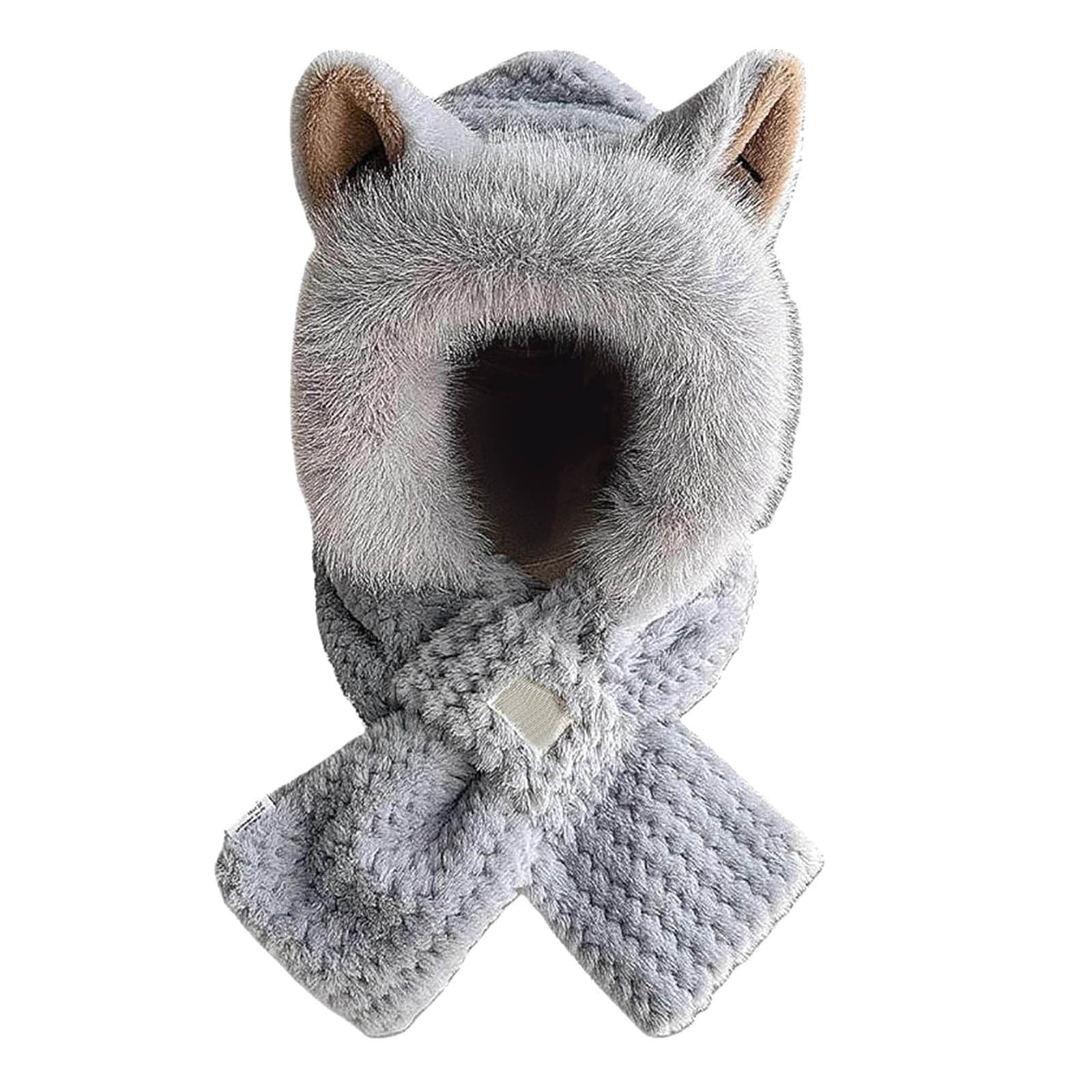 Otqutp Teen Girls Multi-Purpose Wrap Cute Ears 2 In 1 Hat and Scarf Ear ...