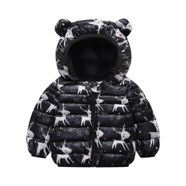 Baywell Toddler Girls Winter Fleece Coat Kids Hooded Faux Fur Jacket Baby Warm Outwear Black 5 ...