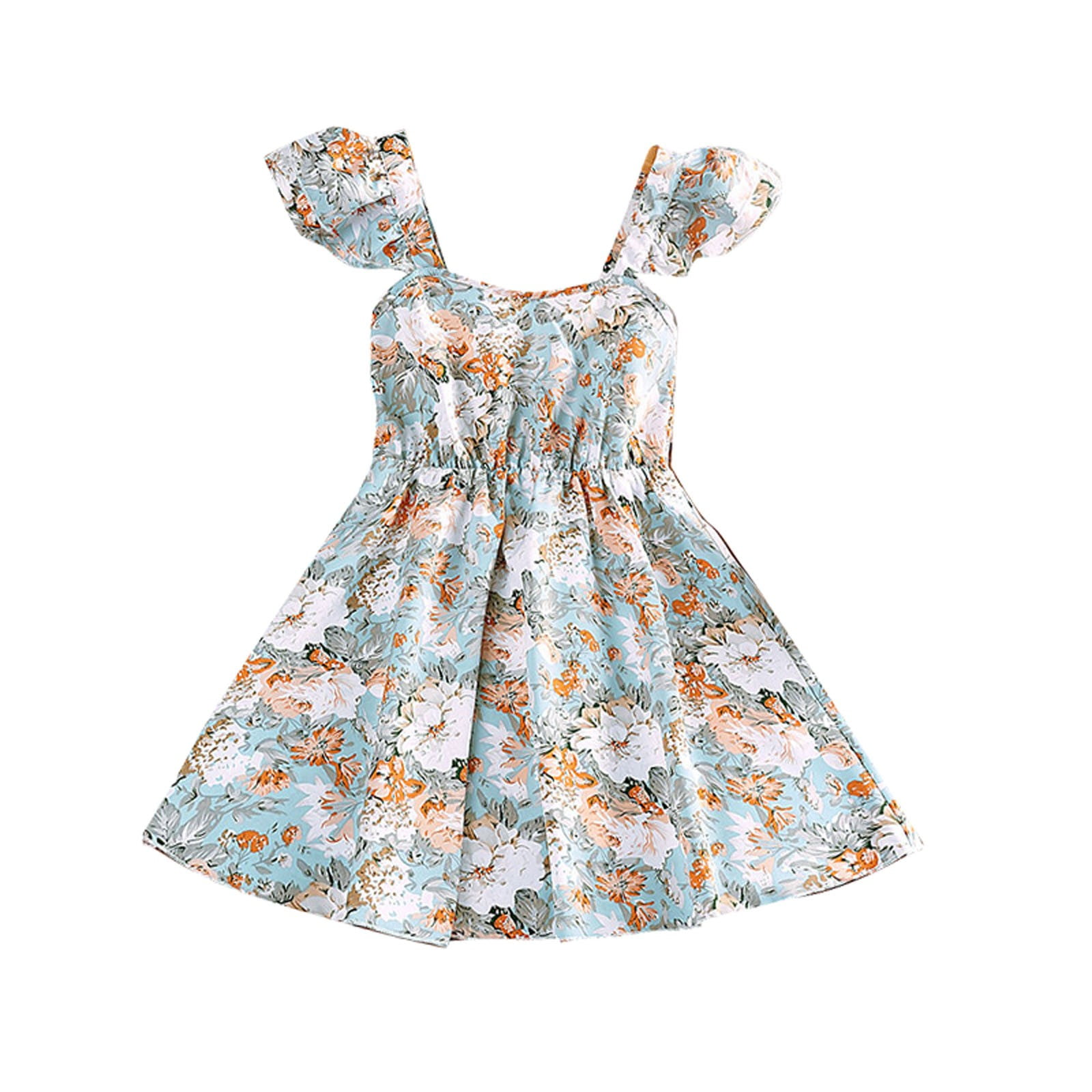 Otqutp Toddler Cute Dress Baby Girls Suspender Floral Casual Dress ...