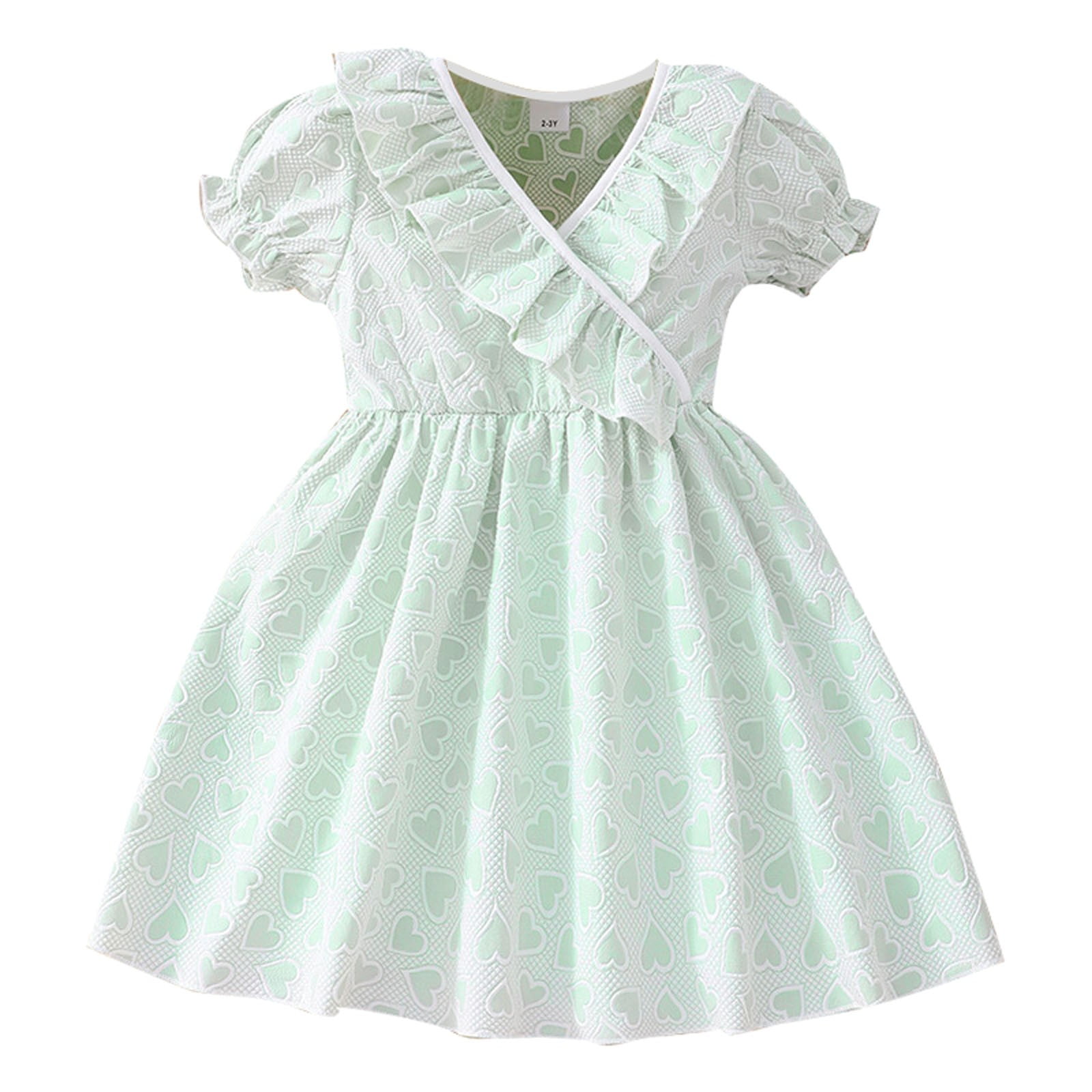 Otqutp Toddler Girls Midi Dress Children Kids Child Girls Short Heart ...