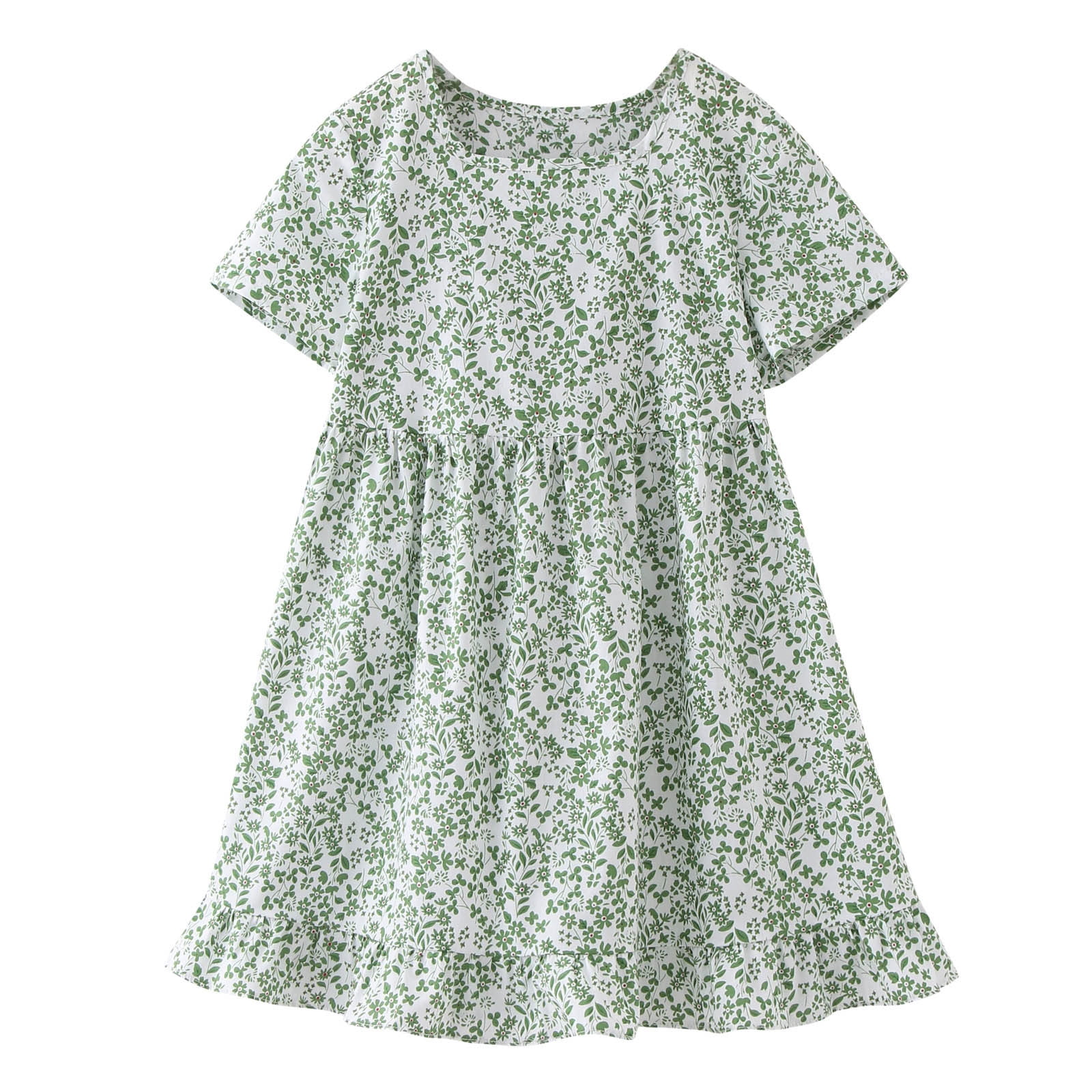 Otqutp Toddler Girls Wedding Sundress Kids Children Girls Summer Short Sleeve Flower Prints ...