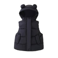 Baywell Toddler Girls Winter Fleece Coat Kids Hooded Faux Fur Jacket Baby Warm Outwear Black 5 ...