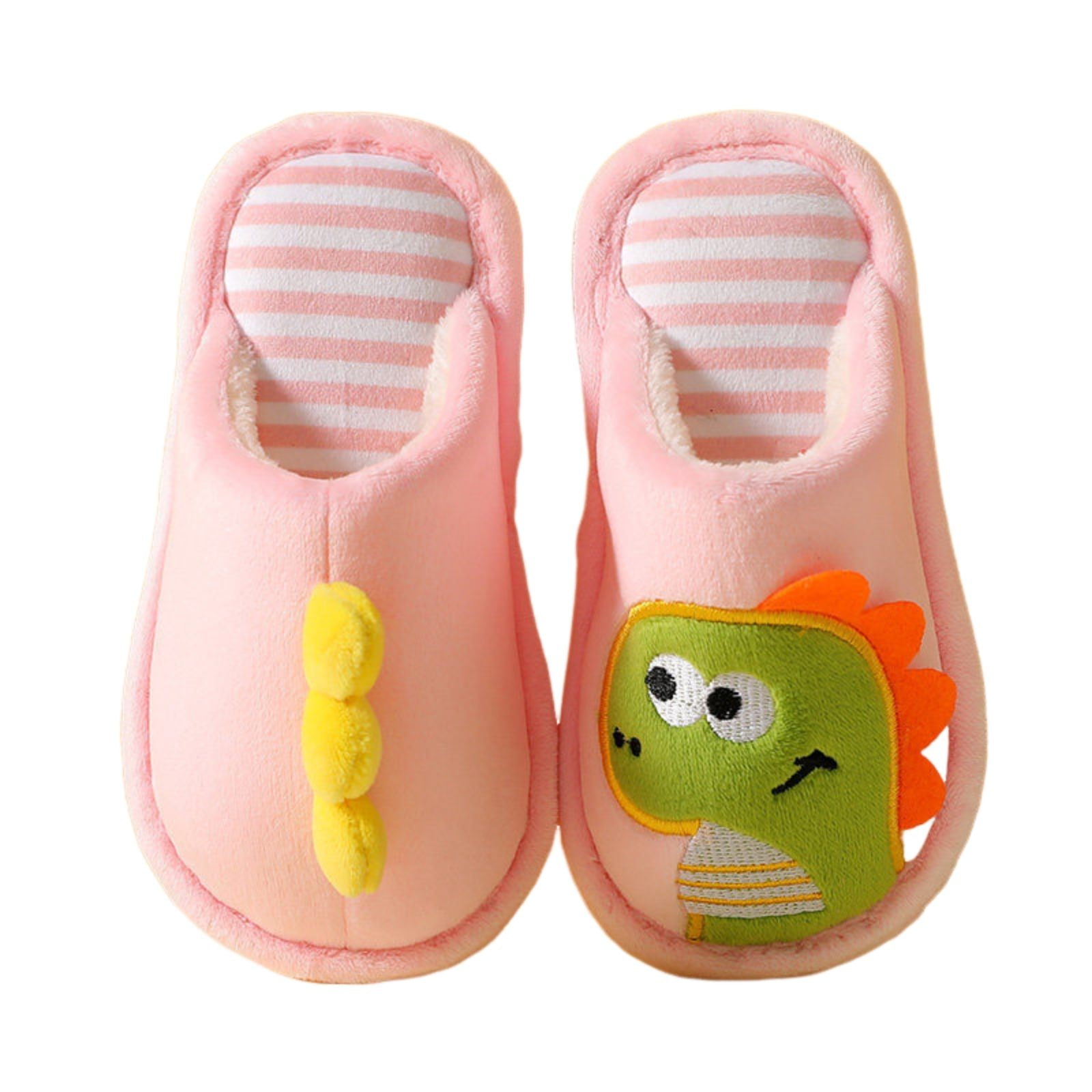 Otqutp Toddler Kids Plush Slippers Cute Dinosaur Comfort House Shoes ...