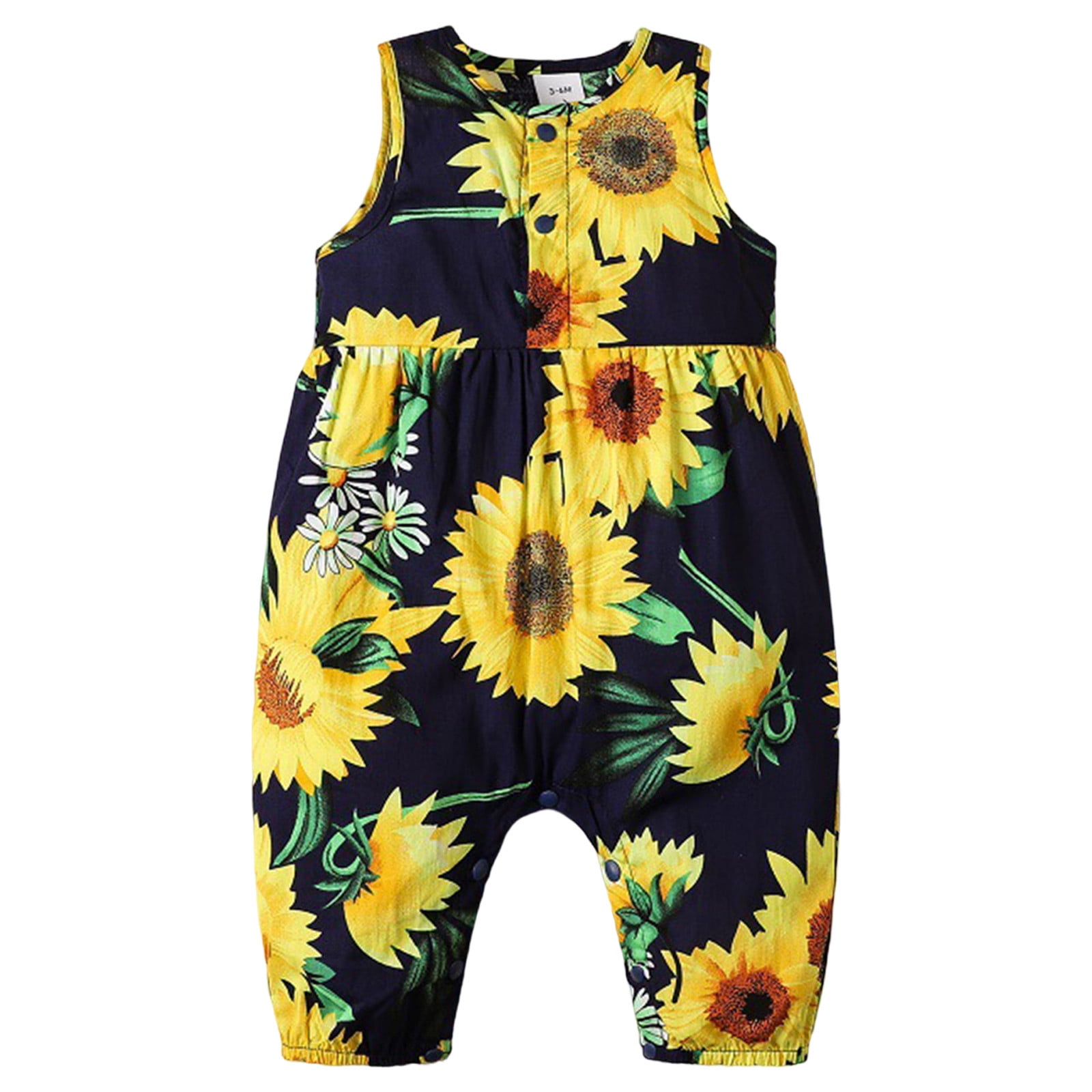 Otqutp Toddler Sport Romper Summer Little Girls Sleeveless Floral Prints Jumpsuit Clothes 0 to ...