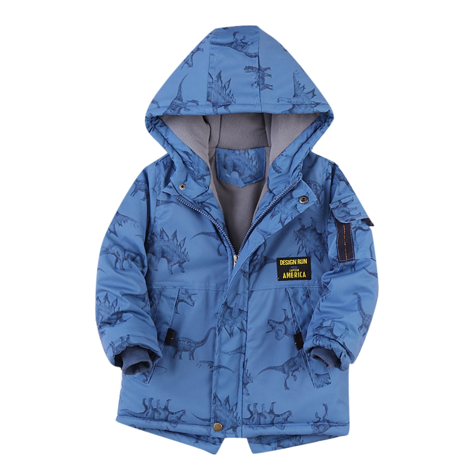 Otqutp Toddler Windproof Outwear Kids Boys Girls Winter Thicken Coat Cute Dinosaur Prints Hooded ...