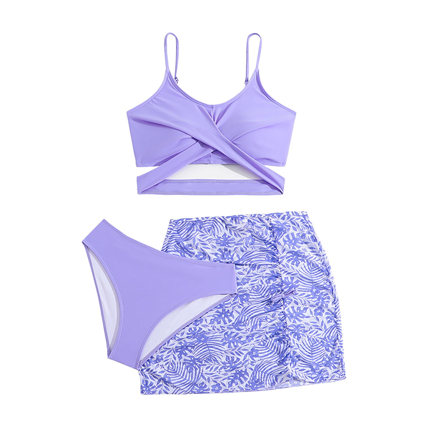 Otqutp Tween Girls Aesthetic Tankini with Beach Skirts 3 Piece Swimming ...