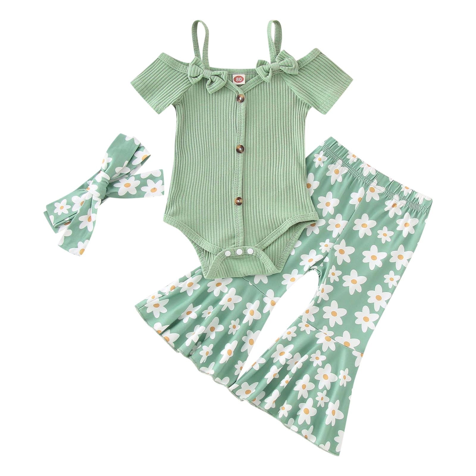 Otqutp Wedding Outfits for Toddler Girls Romper Short Sleeve Ribbed Bowknot Bodysuit Rainbow ...