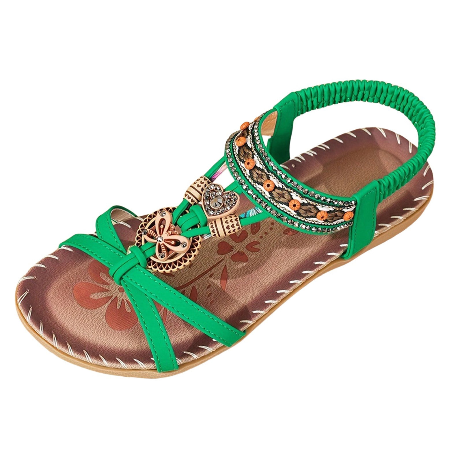 Otqutp Womens Bohemian Wedge Sandals Open Toe Ethnic Style Patterned ...