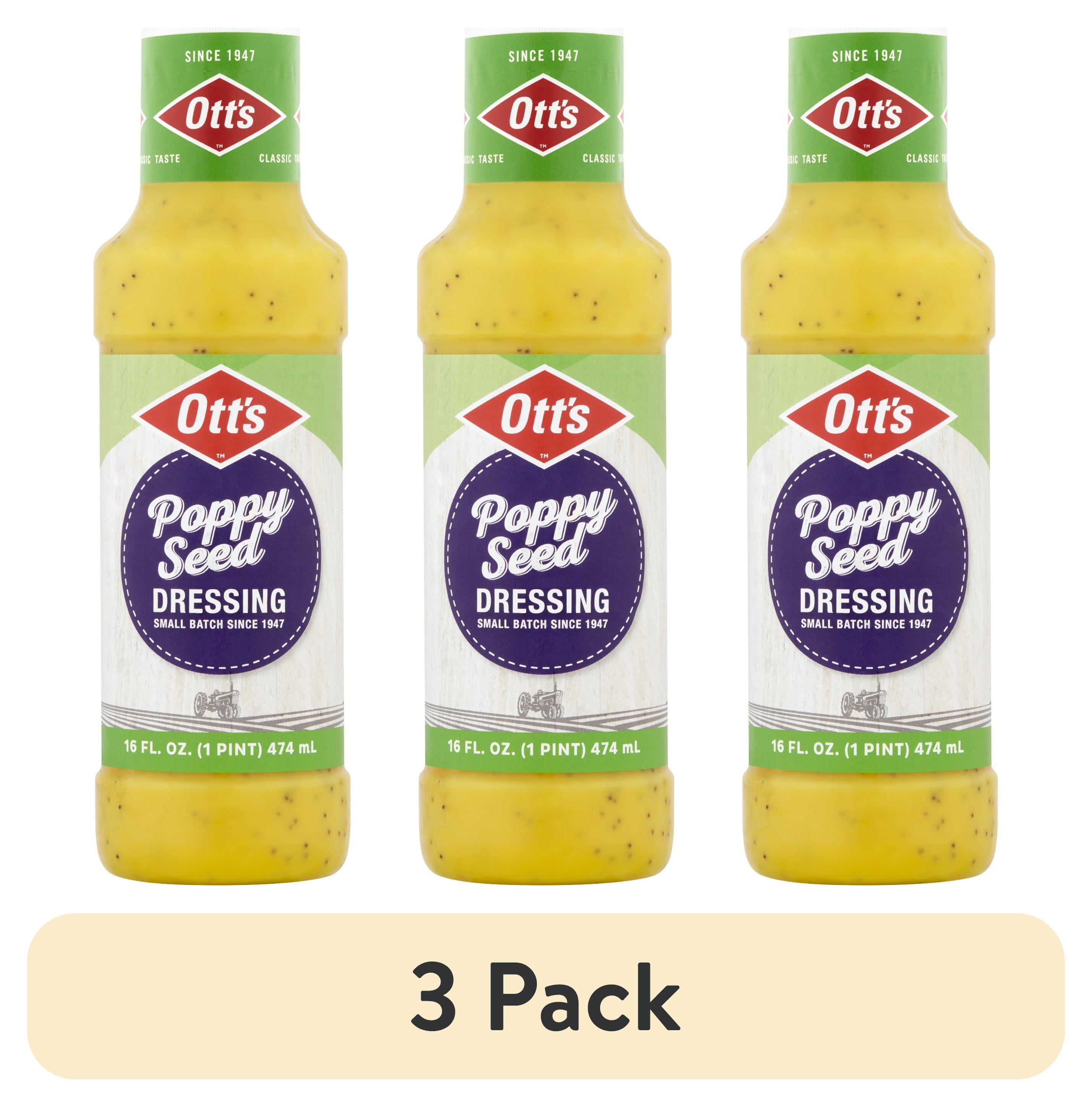 (3 pack) Ott's Poppy Seed Salad Dressing, 16 fl oz Bottle - Walmart.com