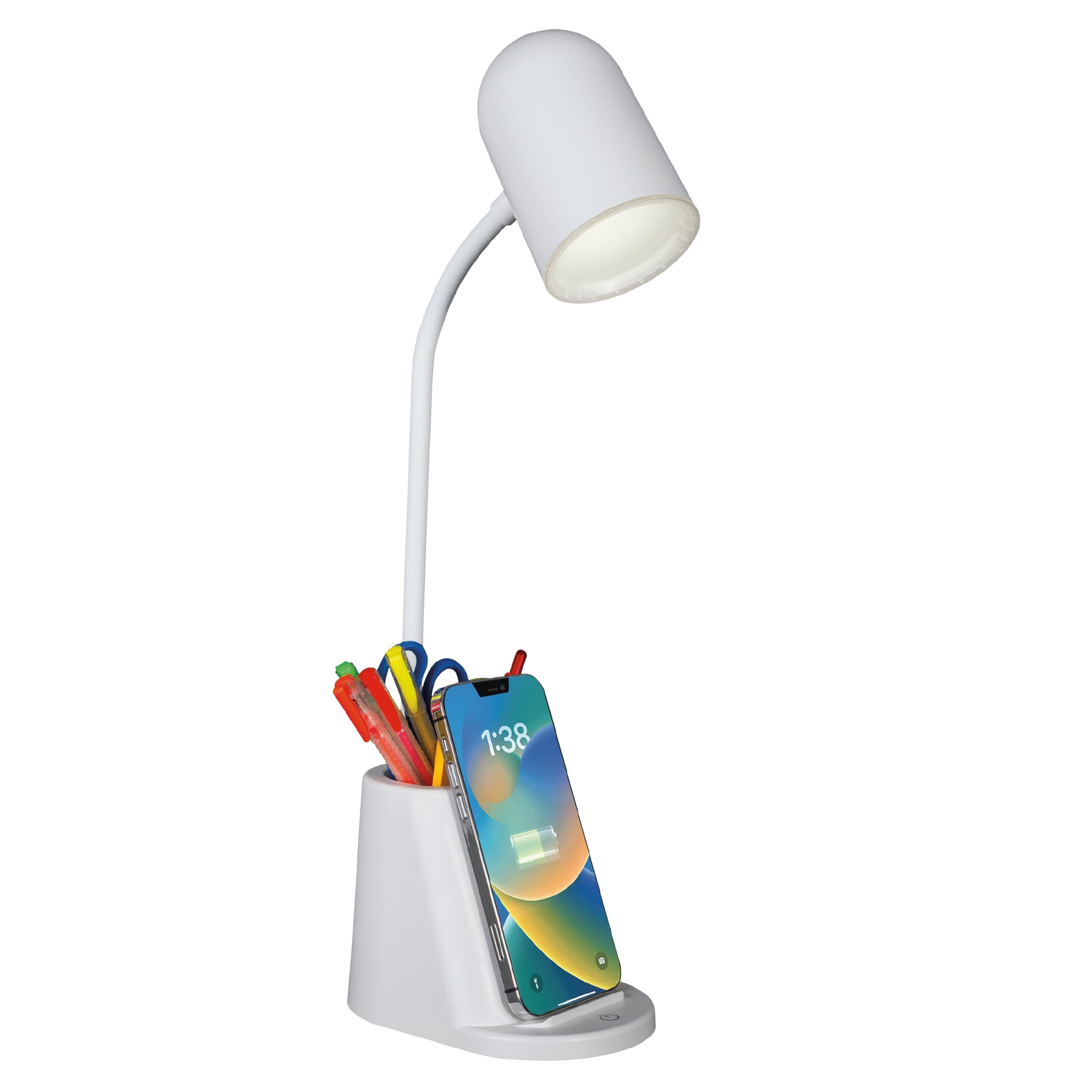 OttLite Aglow LED Desk Lamp with Wireless Charging Stand, 3 Color ...