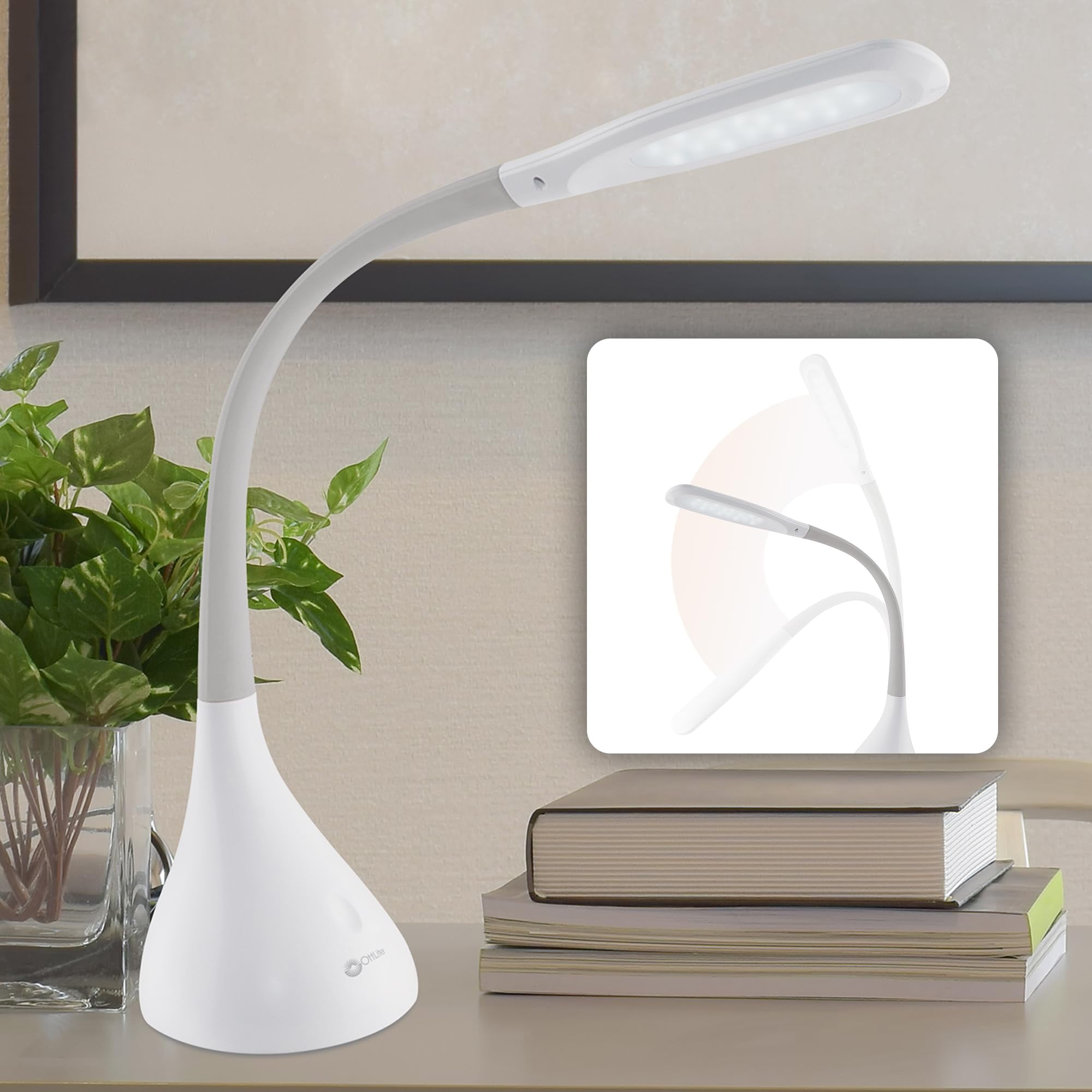 OttLite ClearSun LED Desk Lamp with Adjustable Neck, Creative Curves ...