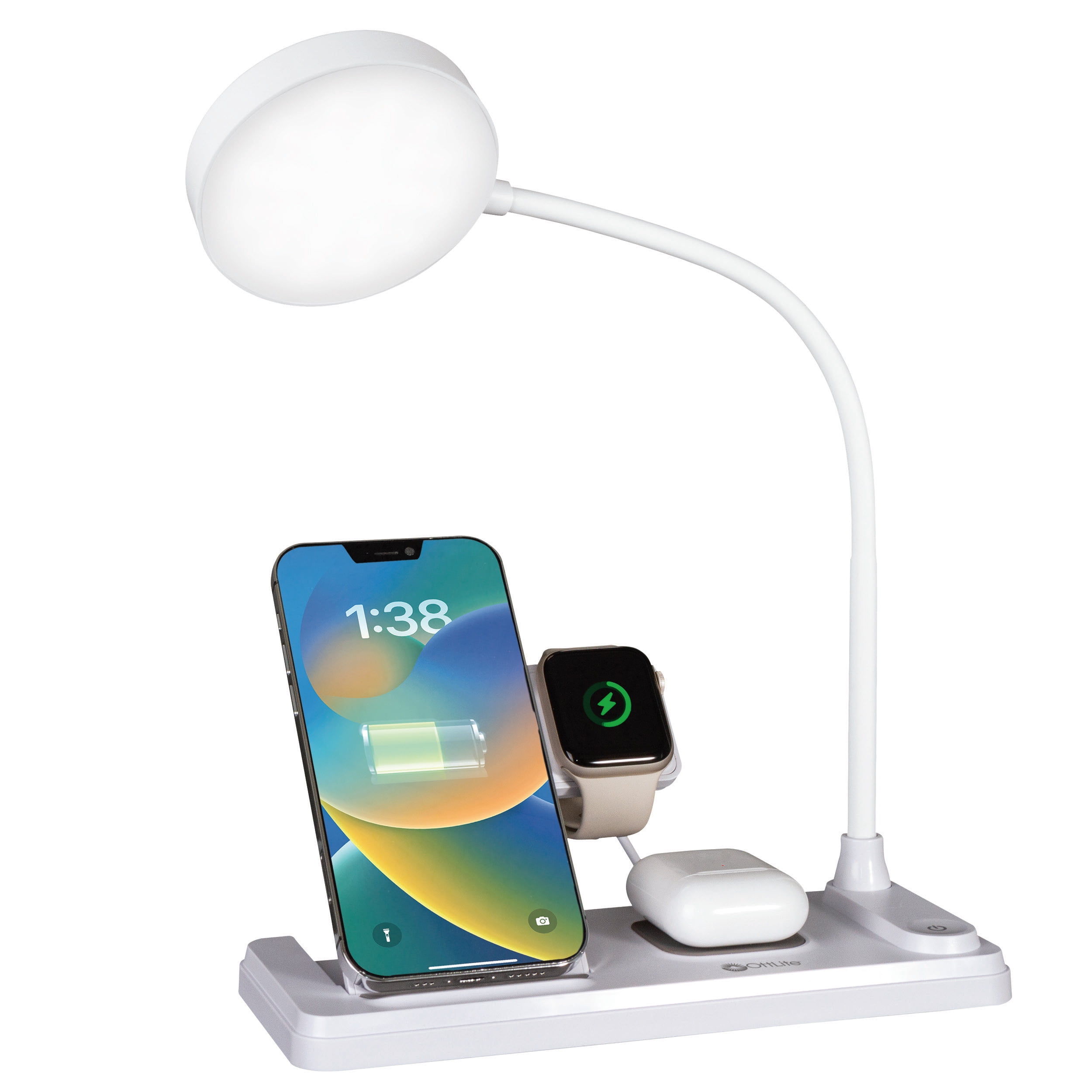 OttLite LED Desk Lamp with Charging Station, Multi-Device Desk Lamp ...