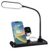 OttLite LED Desk Light with Multi-Device Charging Station, Black ...