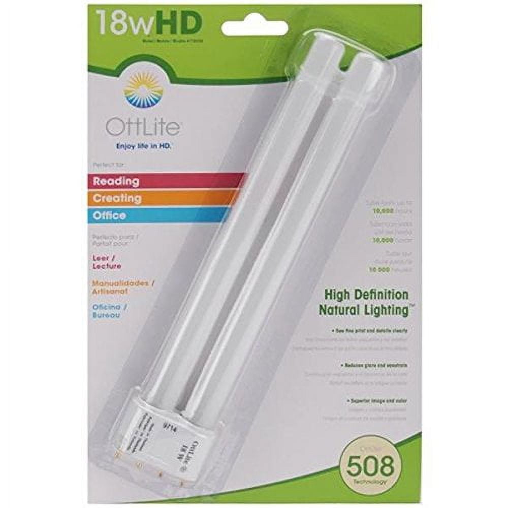 OttLite Natural Light 18w Replacement Tube Bulb, 4-Pin Base, Bulb Type ...